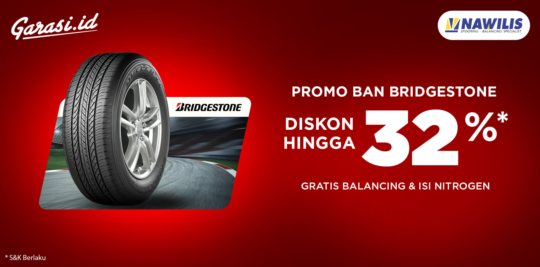 Promo Semua Ban Bridgestone Diskon 32% - Garasi.id